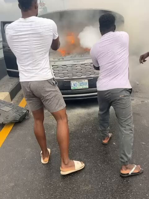 MUSICIAN DARE ART ALADE AND WIFE ESCAPE DEATH AS THEIR CAR CATCHES FIRE ...